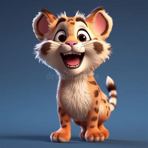 Cute Pixar Style Bobcat For 3d Mascot Stock Illustration Illustration Of Brand Creative
