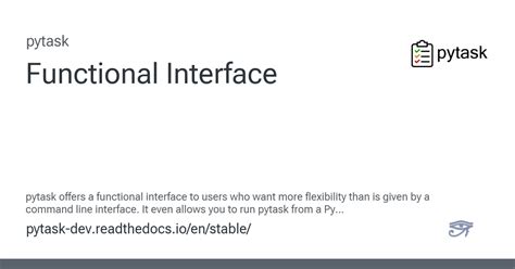 Functional Interface Pytask 055 Documentation