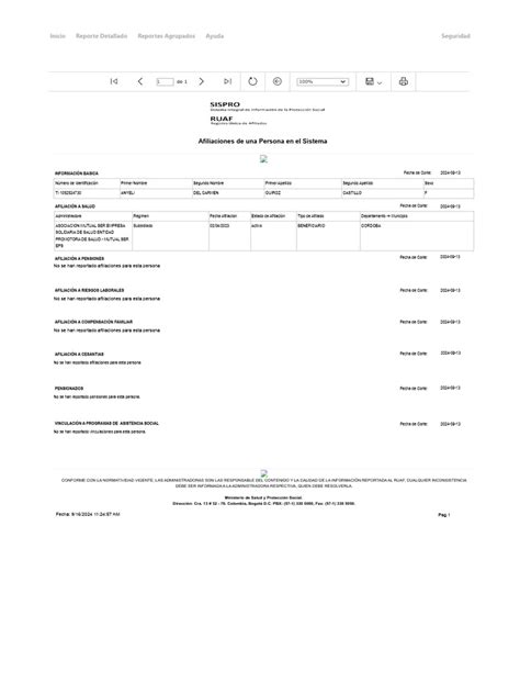 Afiliacion Persona Consulta Ruaf Pdf