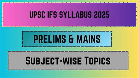 Upsc Ifs Syllabus 2025 Prelims And Mains Subject Wise Topics Jk Exams