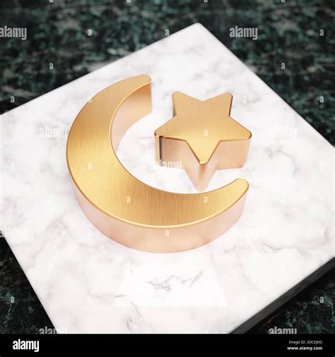Icône étoile Et Croissant Symbole étoile En Bronze Et Croissant Sur Un