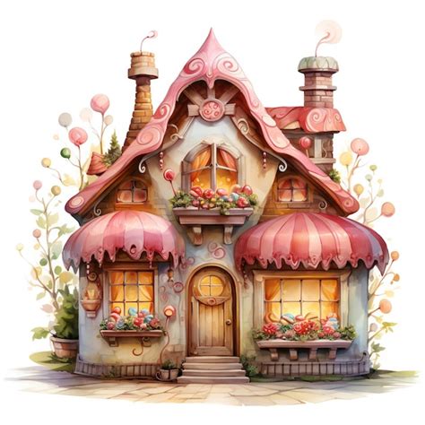 Un Dibujo De Una Casa Con Techo Rojo Y Un Techo Rojo Con Techo Rosa