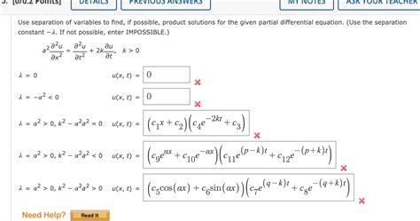 Solved Use Separation Of Variables To Find If Possible Chegg