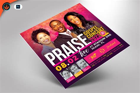 Praise Gospel Concert Flyer Template Flyer Templates ~ Creative Market