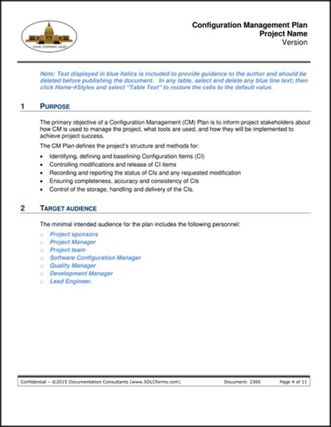 Sdlcforms Configuration Management Plan