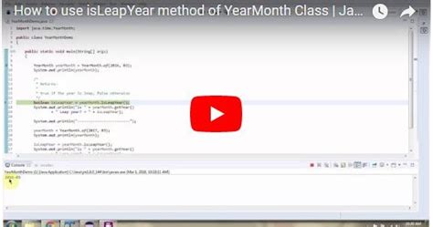 Java Ee How To Use Isleapyear Method Of Yearmonth Class Java 8 Date