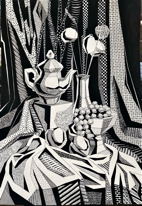 Стилизация натюрморта Рисунки Рисунок чернилами Графические узоры