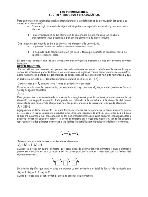 Guia Orden Lexicográfico E Inductivo Pdf Permutación Razonamiento