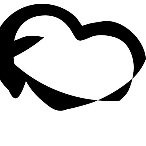 Download Black Outlined White Heart