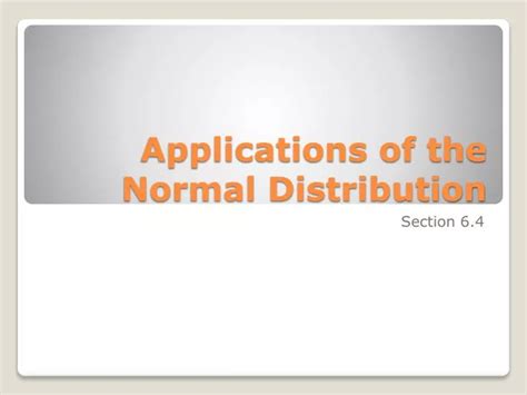 Ppt Applications Of The Normal Distribution Powerpoint Presentation Free Download Id 2681986