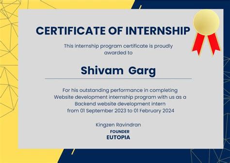 Shivam G On Linkedin Internship Backenddevelopment Engineering