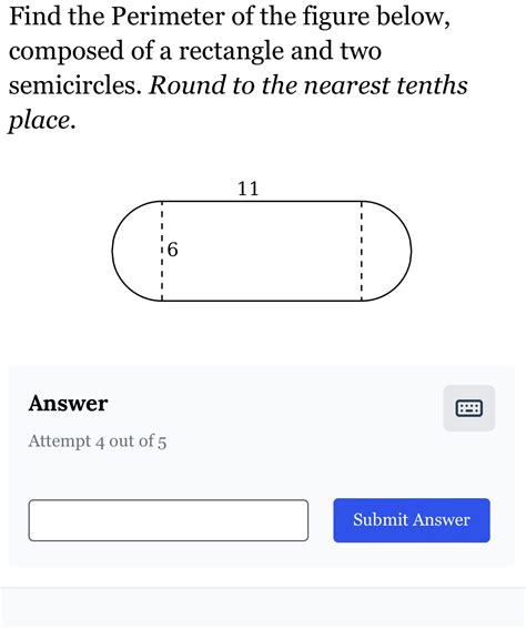 Solved Find The Perimeter Of The Figure Below Composed Of A Rectangle