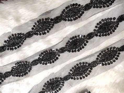 Black Embellished Handwork Trim At Rs 5050 00 लेस ट्रिम Tdc Labs