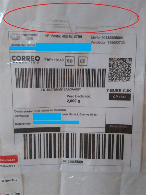 Por favor Ver a través de roto etiqueta de envio correos regimiento