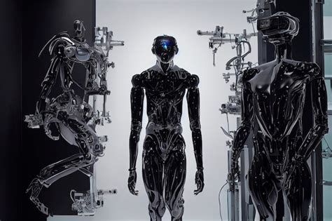 로봇 미래지향적 해석 미래 2025 로봇의 세대 가상현실 프리미엄 사진