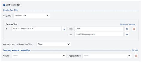 Creating Group Header Rows Assette Support