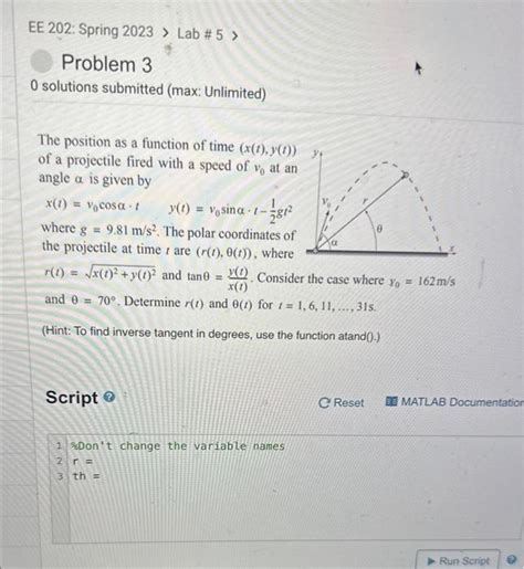 The Position As A Function Of Time X T Y T Of A Chegg Com