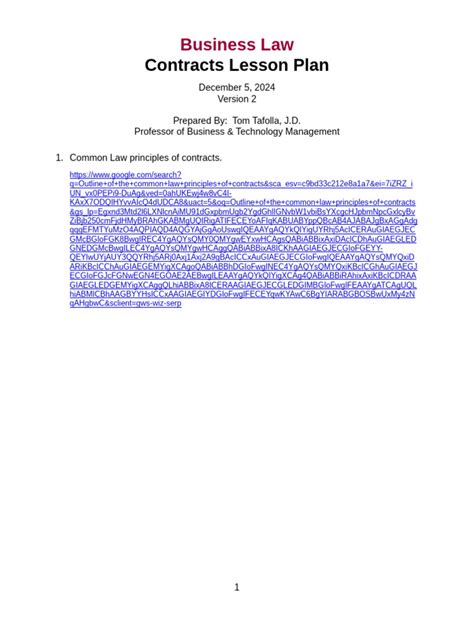 Contracts Law Lesson Plan120524 Pdf Uniform Commercial Code Justice