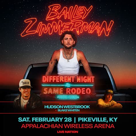 Bailey Zimmerman Different Night Same Rodeo Tour 2026 Appalachian