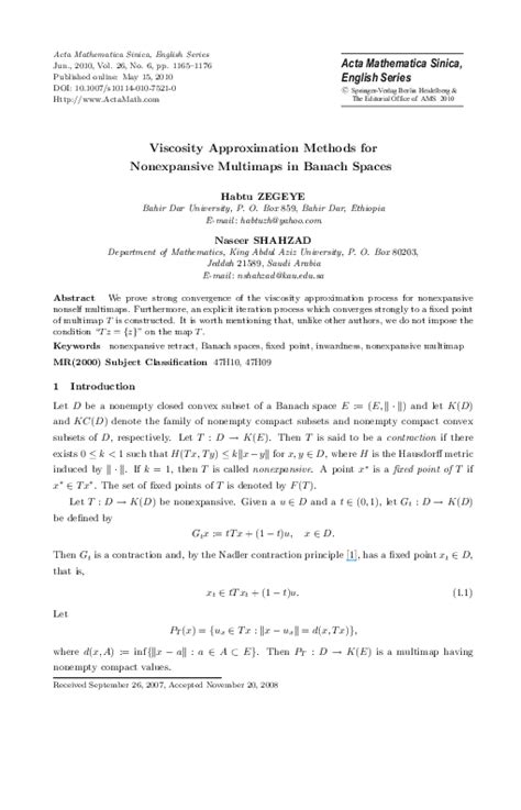 pdf viscosity approximation methods for nonexpansive multimaps in