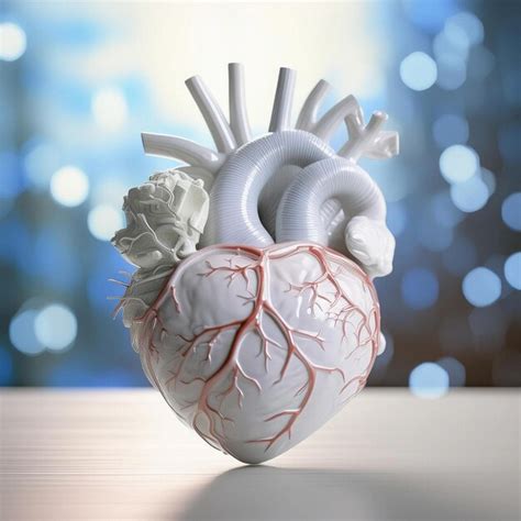 人間の心臓の3dモデルは医学的な説明に最適で教育的な目的のために詳細な解剖学的精度を提供します Premium Ai生成画像