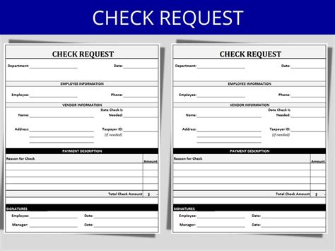 Check Request Form Ms Excel Hr Template Digital Download Etsy