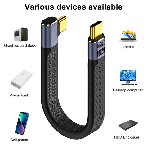 Sunsky 240w 40gbps Usb C Type C ชายกับ Usb C Type C ชายสายเคเบิล