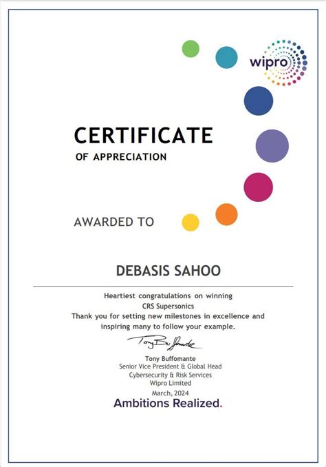 Debasis Sahoo On Linkedin Happy And Delighted To Share The Recent Wipro Crs Practice Recognition 😊