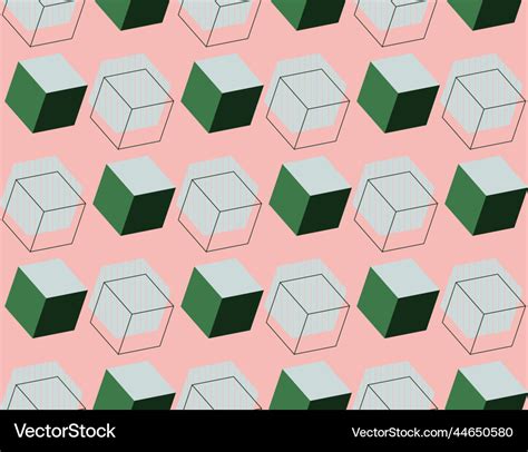 Cubes Optical Illusion Seamless Mosaic Royalty Free Vector