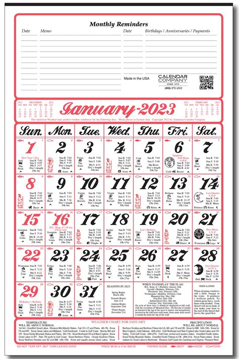 Calendario 2023 Estados Unidos