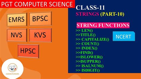 Emrsbpsc Pgt Computer Sciencefull Ncert Sakshi Puniani Youtube