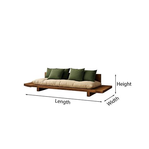 Japandi Rustic Solid Wood Platform Sofa With Low Frame For Living Room Valmere Living