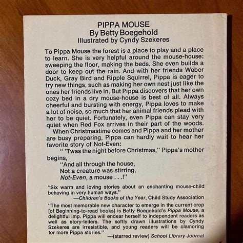 Pippa Mouse By Betty Boegehold Illustrated By Cyndy Szekeres Vintage