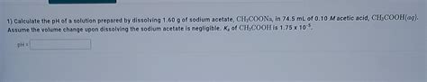 Solved Calculate The Ph Of A Solution Prepared By Chegg