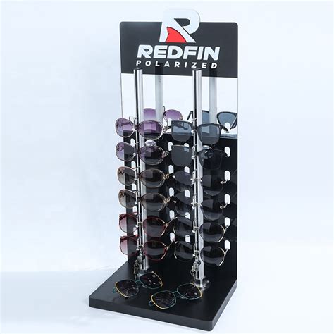 Floor Standing Lockable Custom Acrylic Eyewear Sunglasses Display Stand