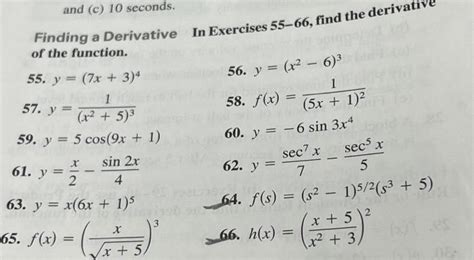 solved and c 10 seconds finding a derivative in exercises