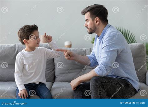 Father Scolding His Son Teenager Problems Royalty Free Stock Image