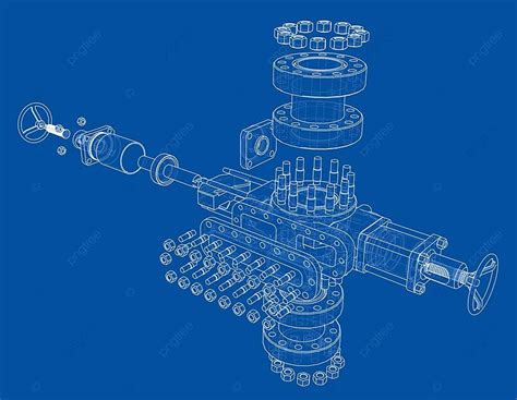 Blowout Preventer Vector Rendering Of 3d First Manual Master Vector