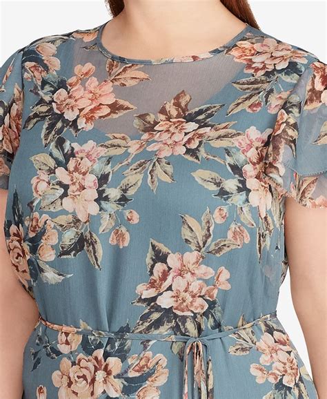 Lauren Ralph Lauren Plus Size Fit And Flare Floral Print Dress Macys