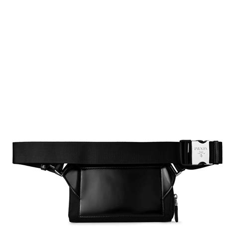 Prada Re Nylon And Brushed Leather Shoulder Bag Unisex Nero