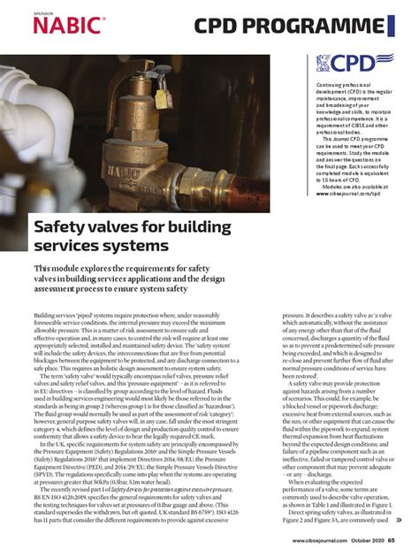 Cibse Nabic Cpd 10 20 Pdf Valve Safety