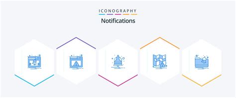 Notifications 25 Blue Icon Pack Including Notification Alert Bell Notification Map 19459623