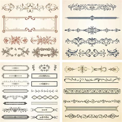 Premium Vector Flourish Vignette Scroll Victorian Curl Swirl Typographic Certificate