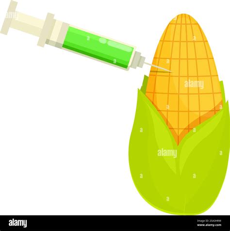 Graphic Design Depicting A Syringe Injecting A Corn Cob Symbolizing