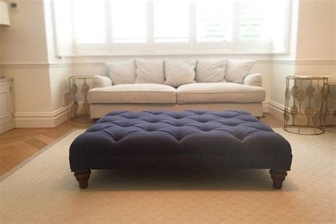 Chesterfield Rectangular Ottoman Coffee Table Deep Buttoned