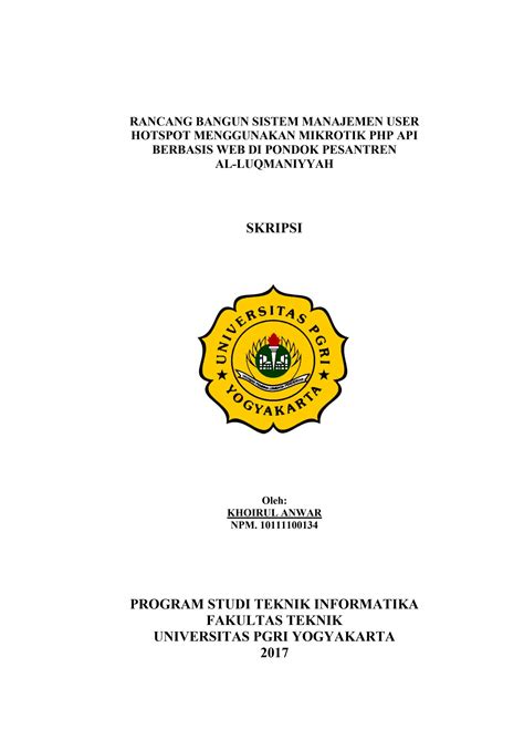 Solution Rancang Bangun Sistem Manajemen User Hotspot Menggunakan