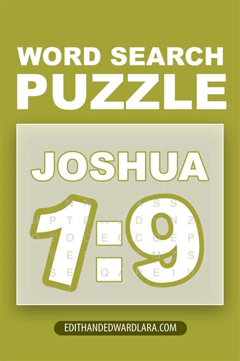 Joshua 1 9 Word Search Puzzle In Large Print Format And Ready For