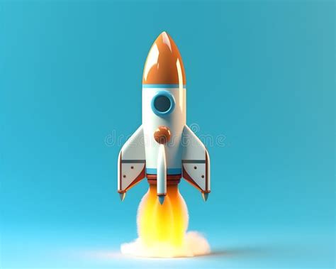 Spaceship Isolated Rocket Start Up Business Generative Ai Stock