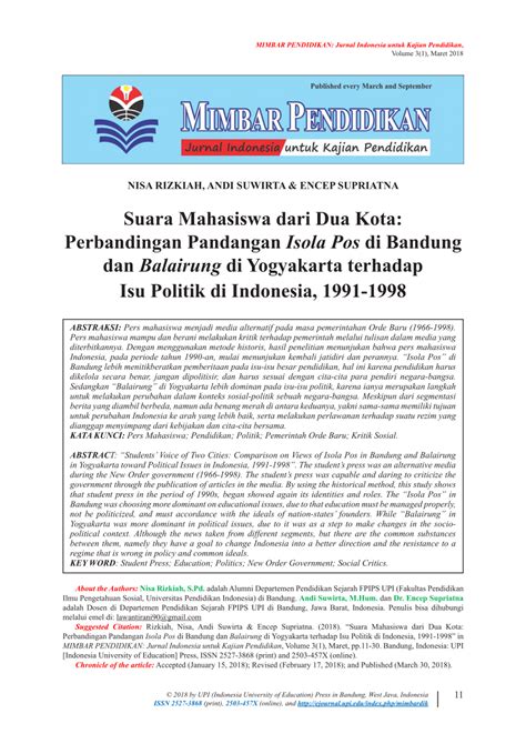 PDF Suara Mahasiswa Dari Dua Kota Perbandingan Pandangan Isola Pos