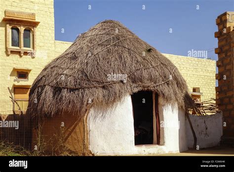 Mud Hut With Roof Made Of Straws At Badal House In Khuri Village